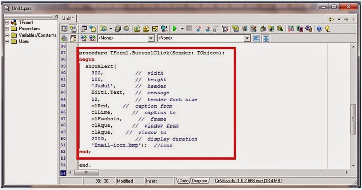 Membuat Alert Notifikasi Pada Sudut Kanan Bawah Layar Dengan Delphi 7 | Fokus-Dunia
