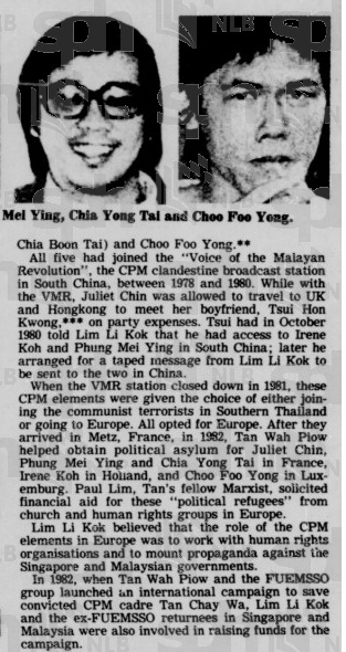 Unravelling 1987: Tan Wah Piow in the UK: Exiled