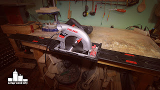 scrap wood city: Skilsaw and guide rail review, plus DIY Plywood shelf