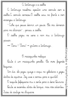 Textos com letra cursiva ~ Atividades para Jardim