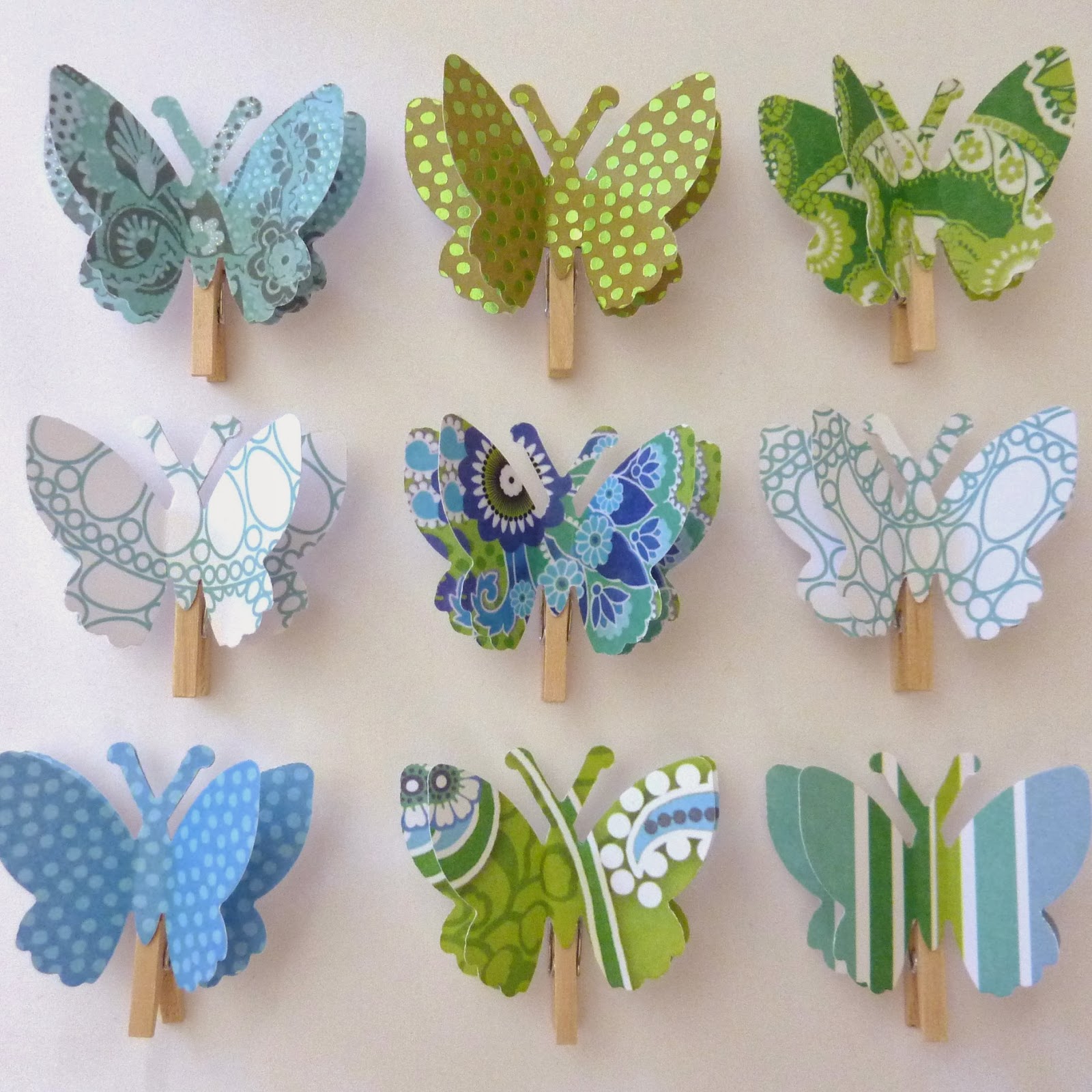 Beach Cottage Studio: Paper Butterfly Memo Clips