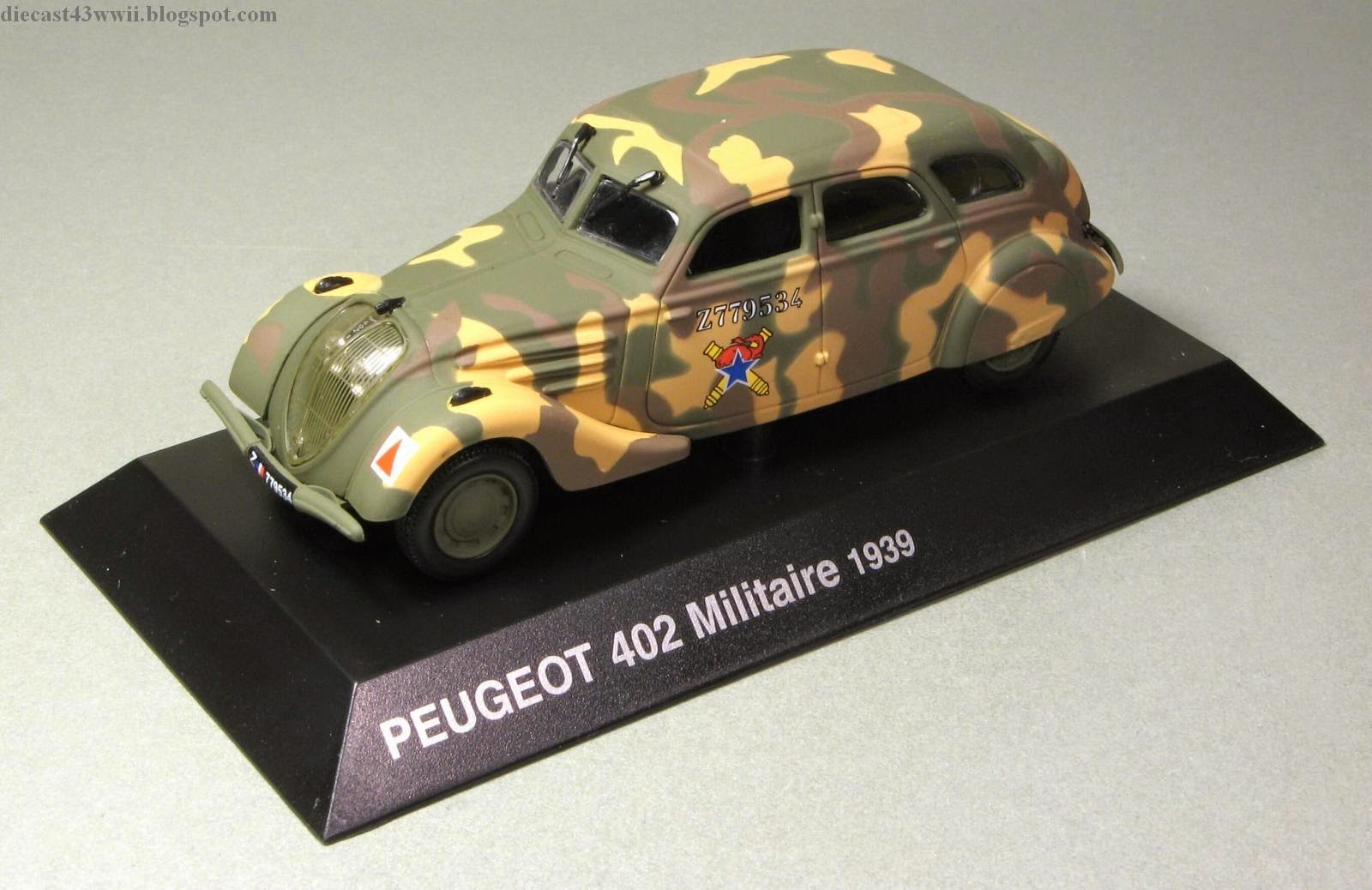 Military scale models: Peugeot 402. Hachette & Norev