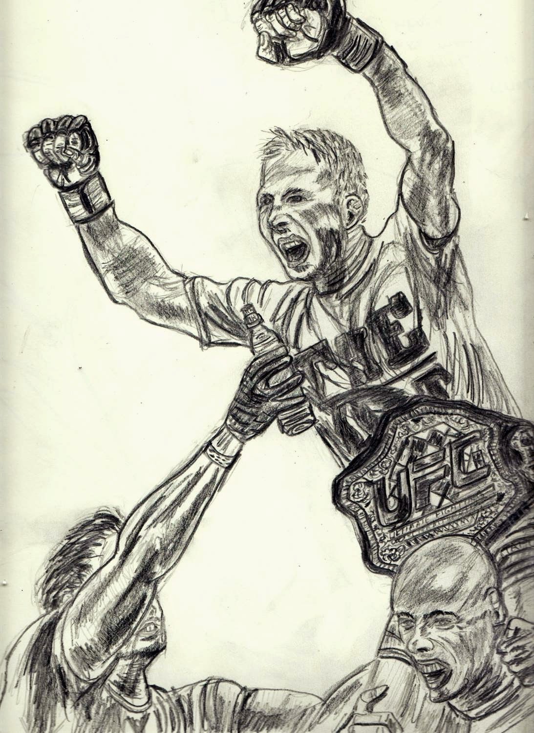 MMA Cartoon: TJ Dillashaw pencil drawing