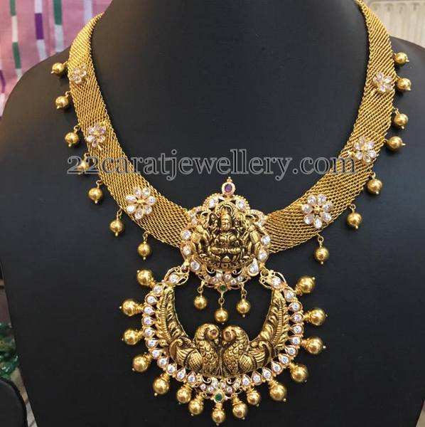 Peacock Lakshmi Embossed Set - Jewellery Designs