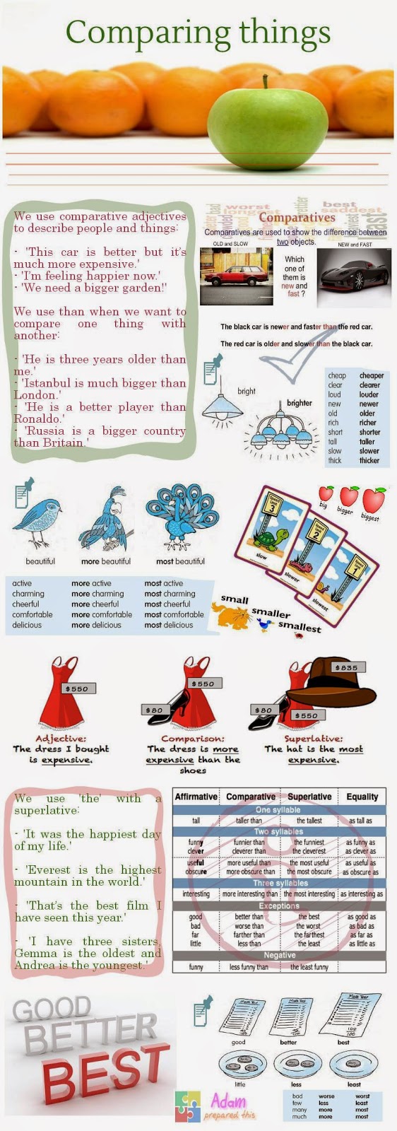 IMAGENS E INFOGRÁFICOS EM INGLÊS: Infográfico - Comparing things