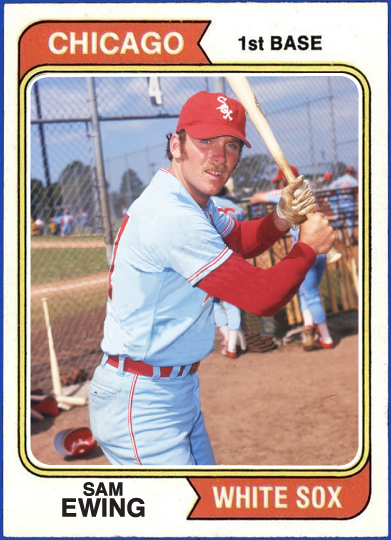 WHEN TOPPS HAD BASE BALLS NOT REALLY MISSING IN ACTION 1974 SAM EWING WHEN TOPPS HAD BASE BALLS NOT REALLY MISSING IN ACTION 1974 SAM EWING