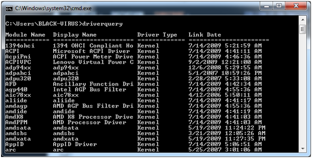 List All The Drivers Installed On your System With CMD. - All Techno-Geeks