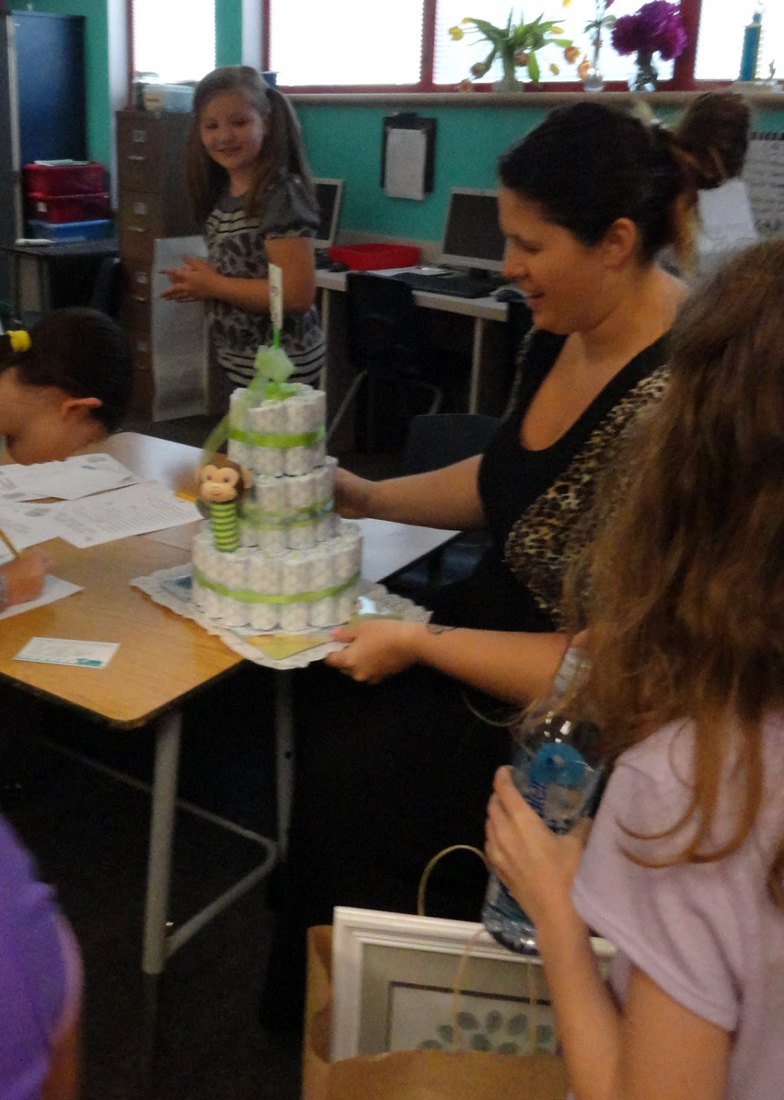 Teacher classroom baby shower celebration