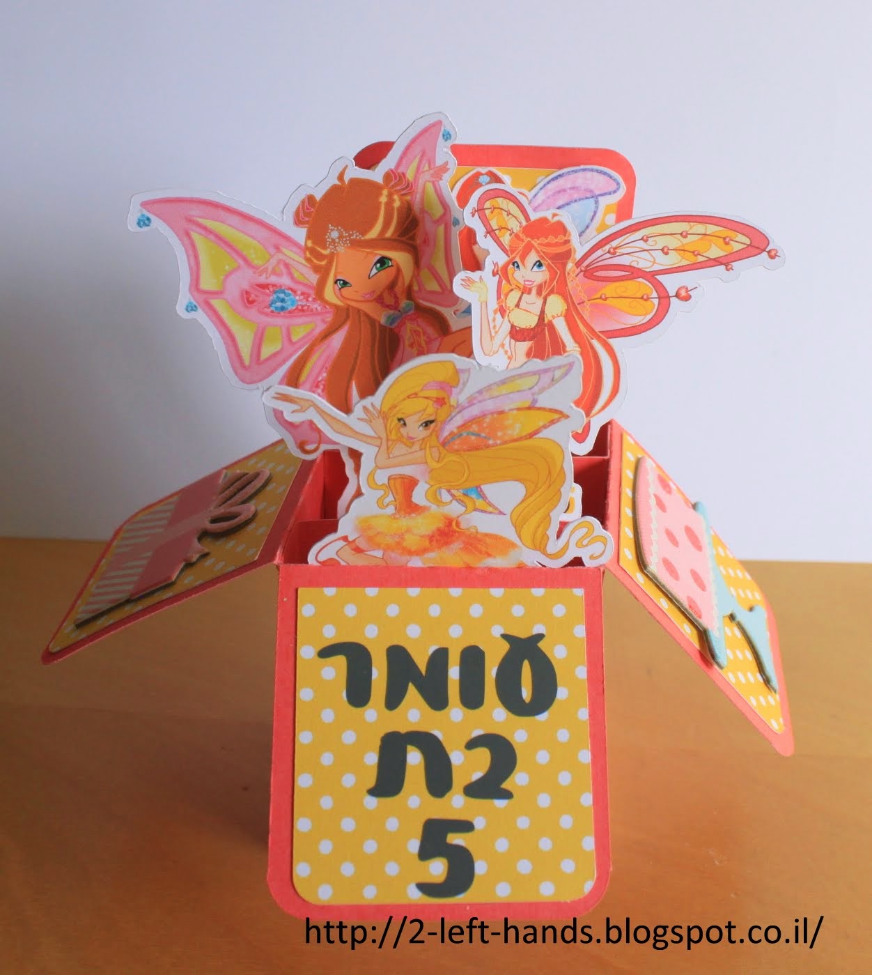 Two Left Hands: Happy Birthday Winx card box