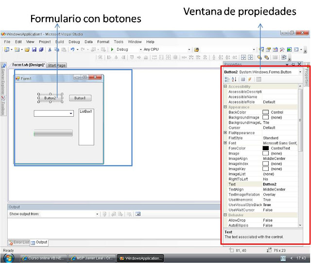 Lenguaje Visual Basic: Ventana de Propiedades de Visual Basic