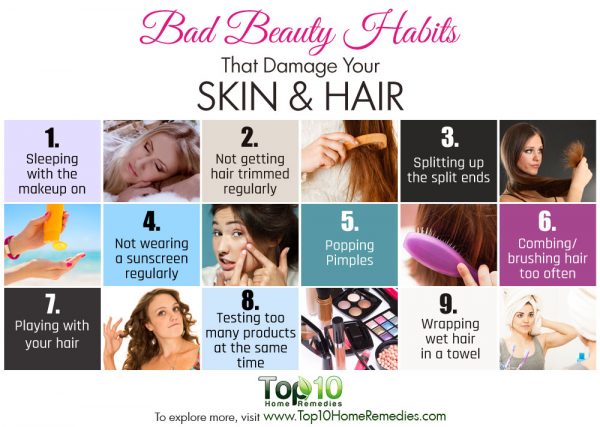 Dr'Health: Here are the top 10 bad habits that damage your skin and hair.