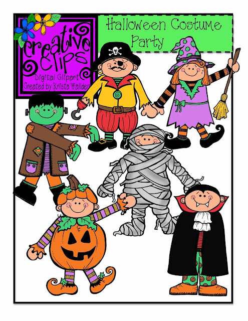 The Creative Chalkboard: Free Clip Art Snatch-Up: Halloween Costume Party!