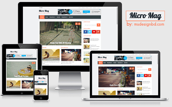 Micro Mag Blogger Template by Msdesigndb - GomTheme