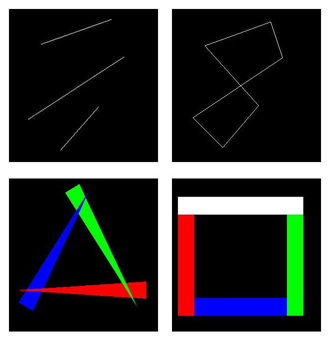 OpenGL Projects: Simple Drawing on screen with different objects