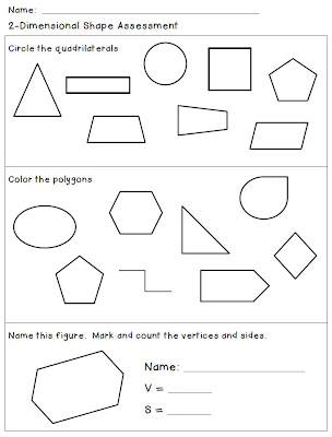 Classroom Freebies: Attributes of 2-Dimensional Shapes