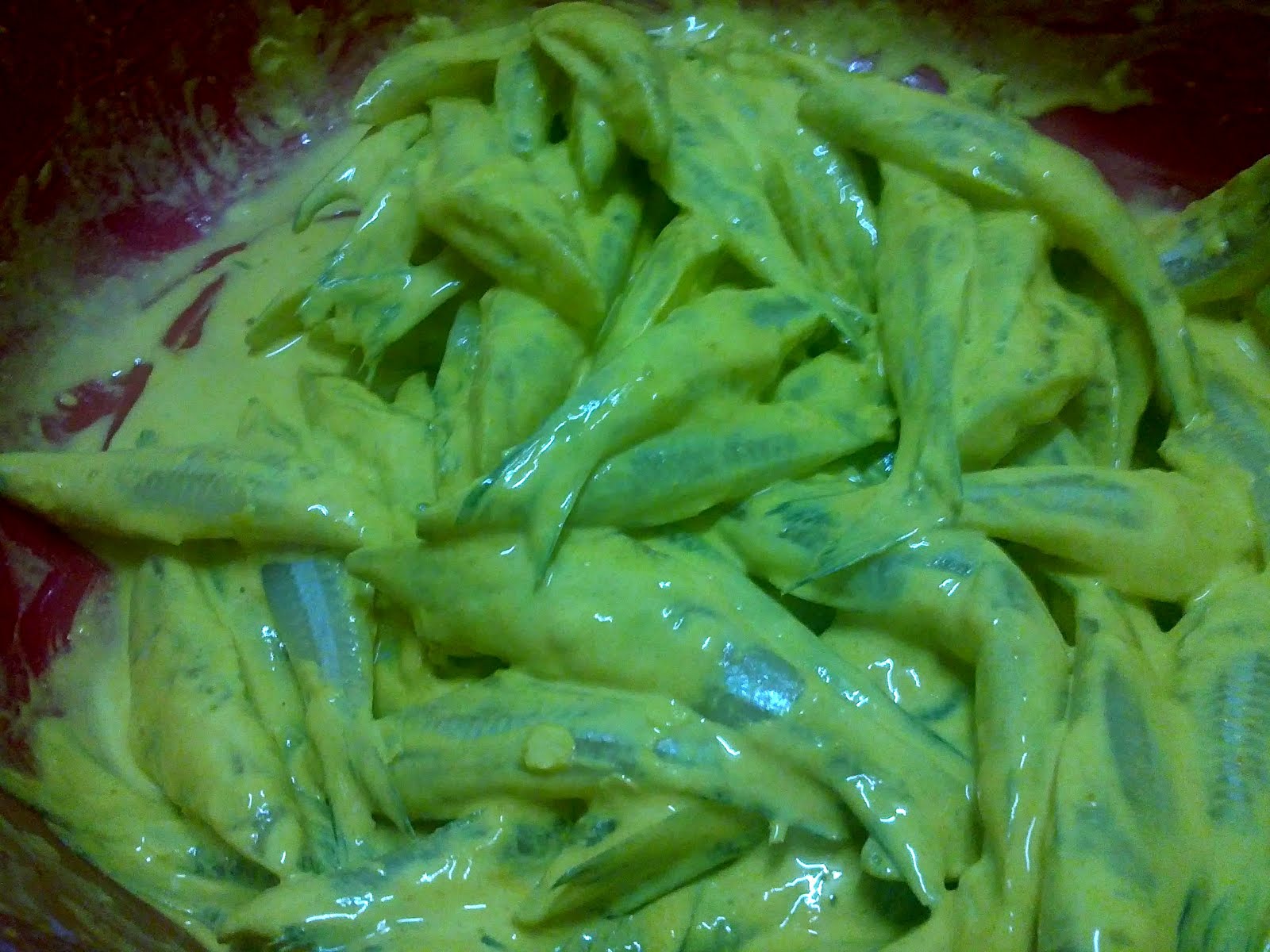 Dicampur kunyit dan tepung beras