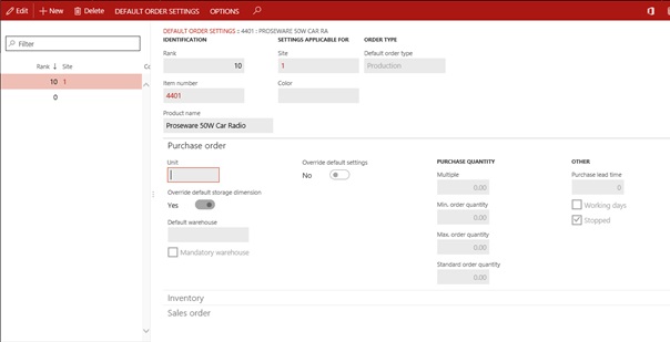 Default order setting on items has changed in D365 - D365 F&O Solutions