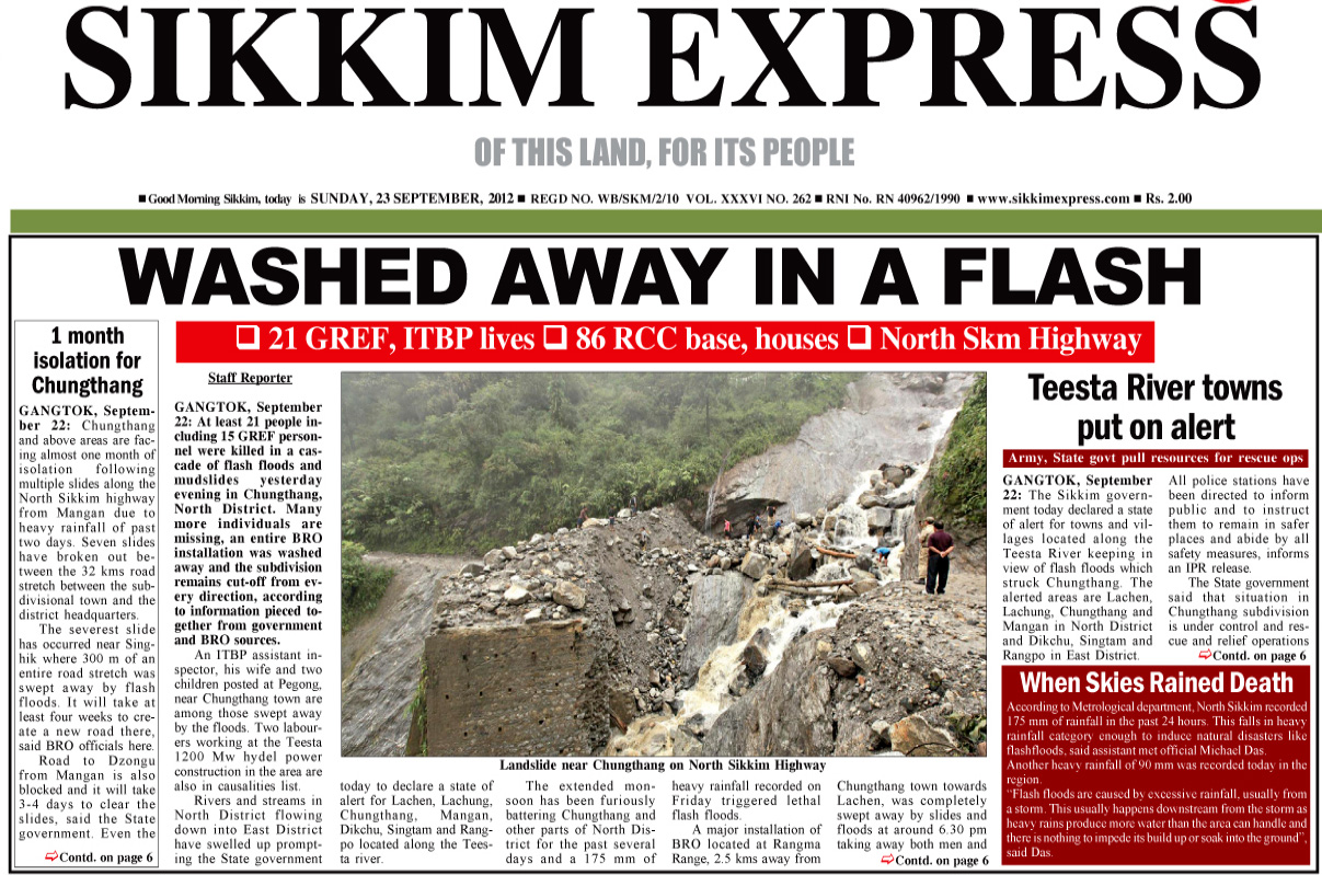 Visions of Hell: From Sikkim today : 24Sep2012