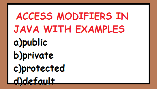 Learnprograming byluckysir: Access Modifiers in Java