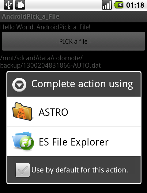 Android Er Pick A File Using Intent Action Get Content