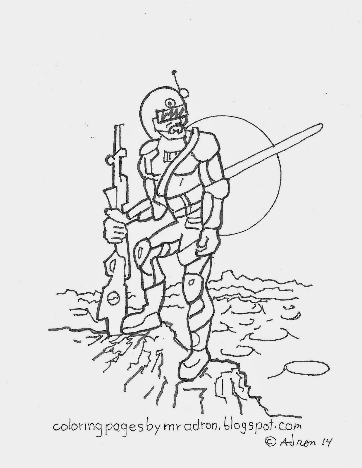 Coloring Pages for Kids by Mr. Adron: Space Soldier, Free Printable ...