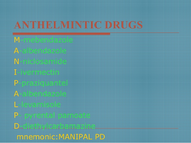 Antihelmintic drugs