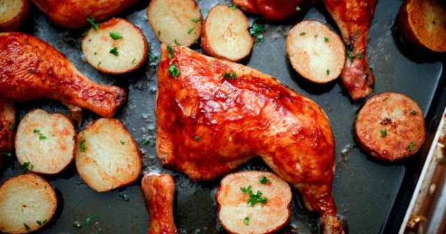 Easy Oven BBQ Chicken and Red Potatoes | The Two Bite Club