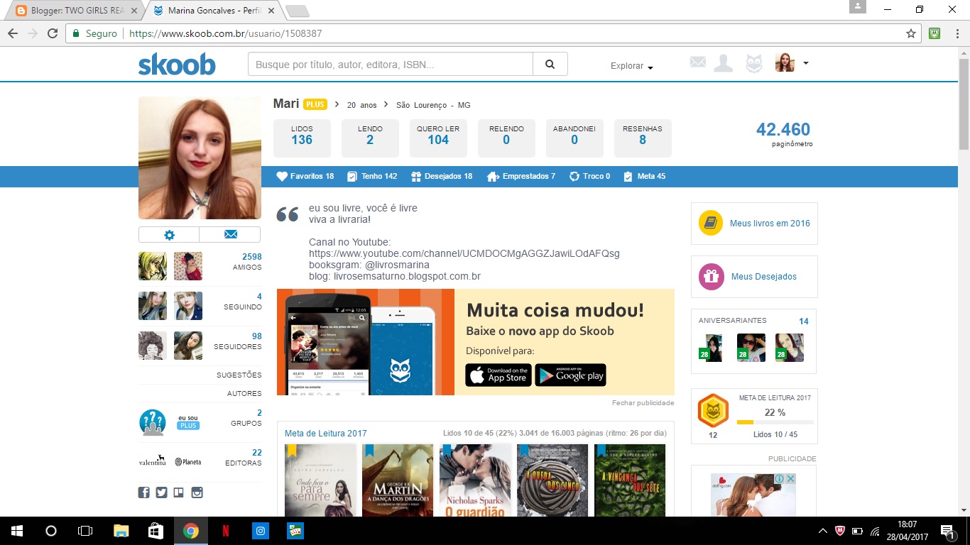RAZÕES PARA USAR O SKOOB PARA ORGANIZAR SUAS LEITURAS | TWO GIRLS READS