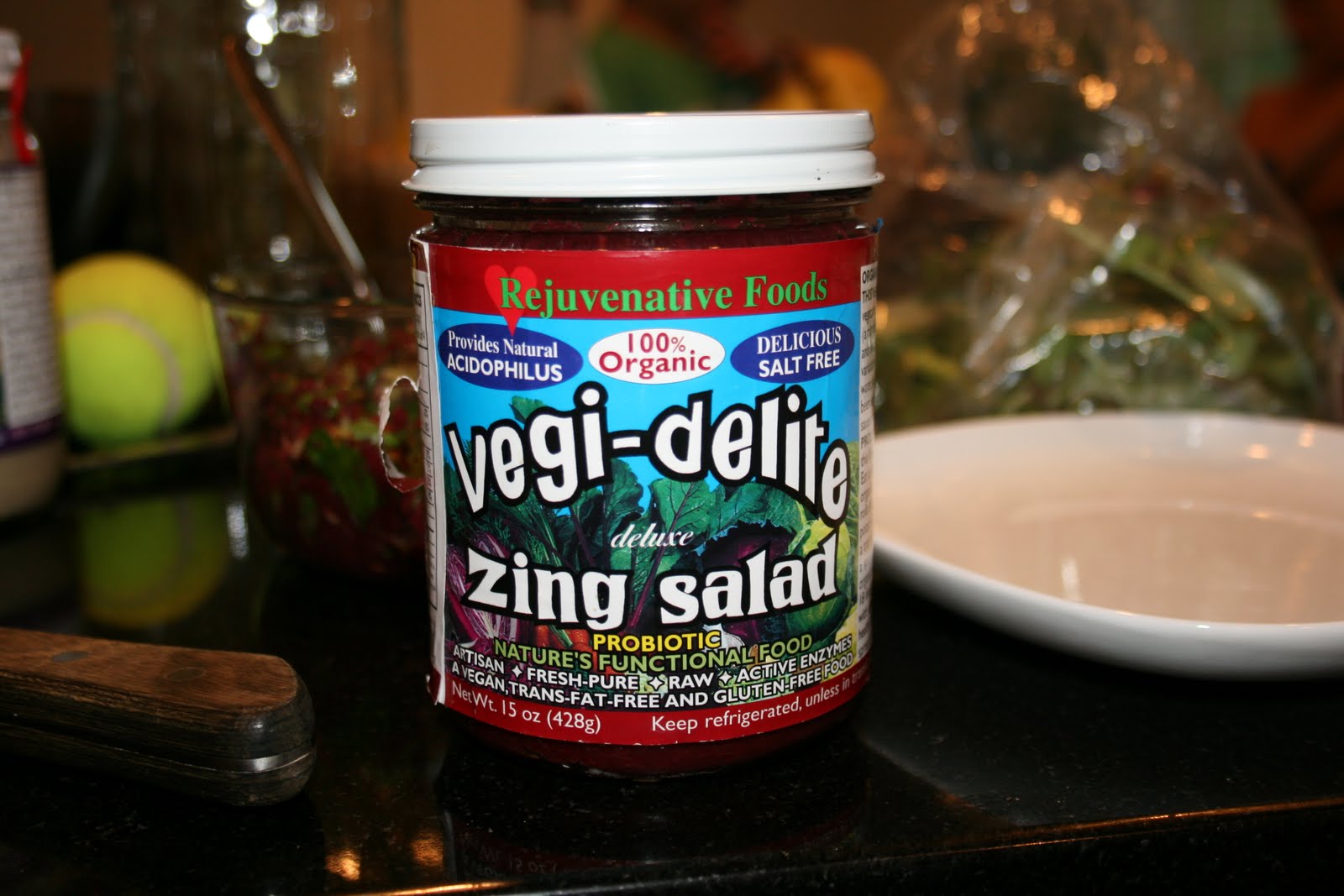 Raw Yoga Mom: Mixed Green Fermented Veggie Salad with Tahini Dressing