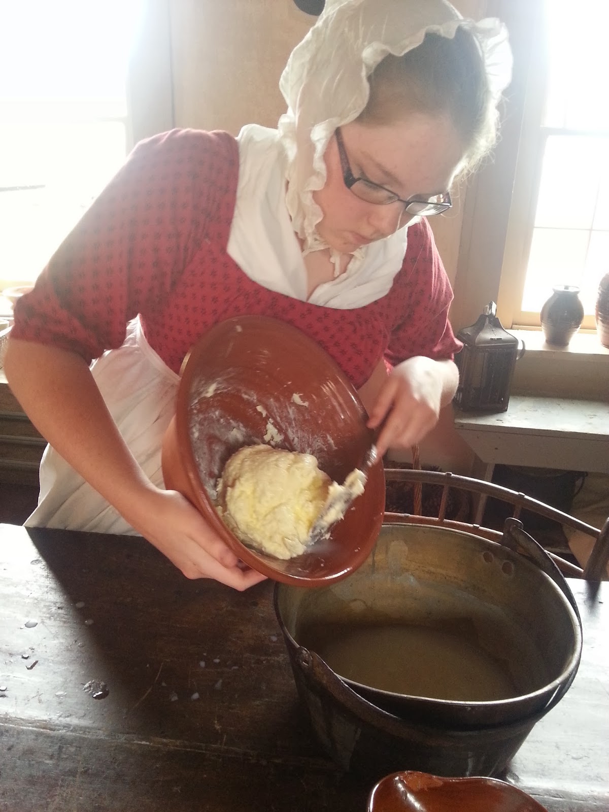 Sew Historical...and other fun stuff: Making Butter in the 1820 Kitchen