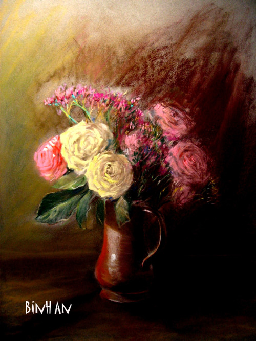 Binh An: NATURE MORTE AU PASTEL.