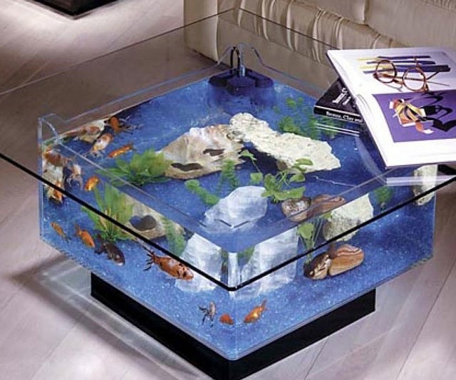 36 Model Meja Aquarium Modern dan Tampil Beda - Rumahku Unik