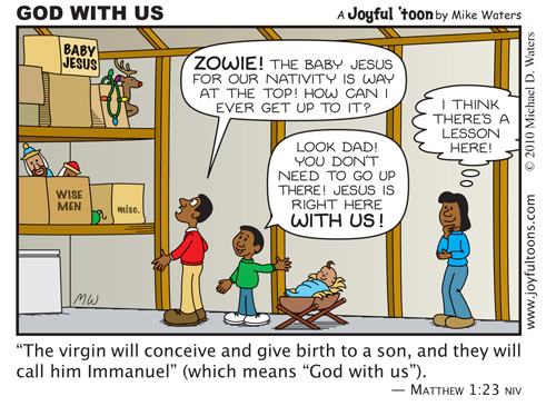 Bible Devotons: God with us, and Guard your heart . Cartoons witerseh v