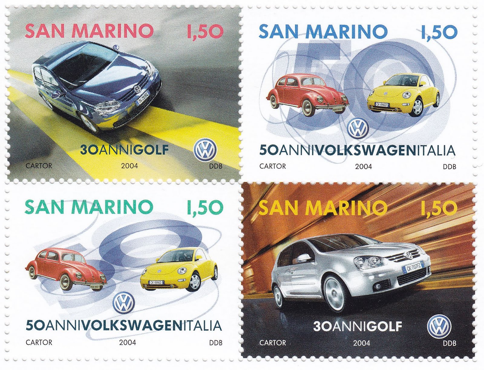 Rainbow_stamps_and_coins: Theme : Volkswagen Beetle - 06