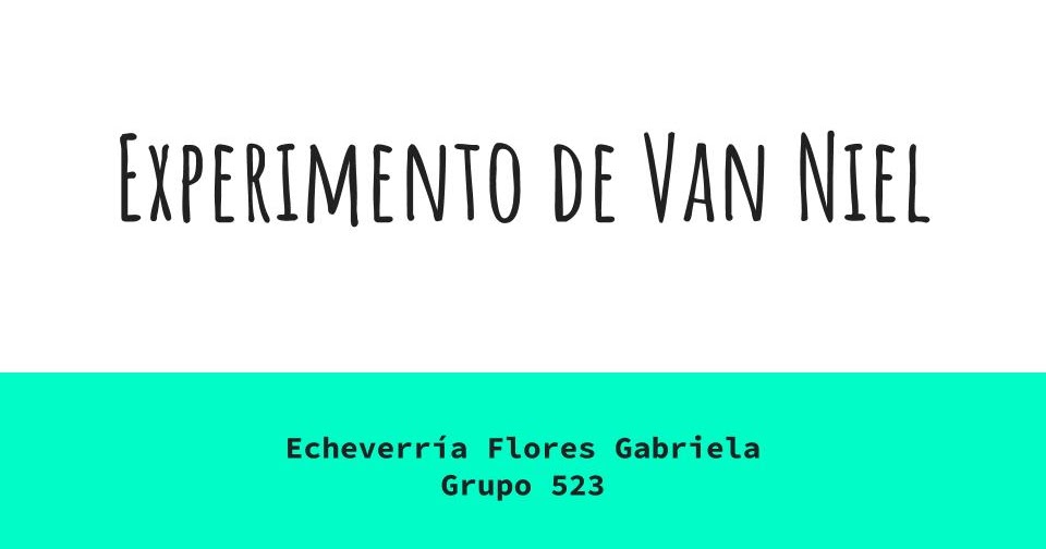 Presentación experimento de Van Niel