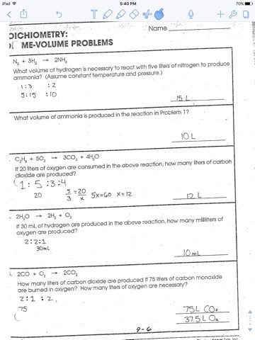 stoichiometry mole mole problems