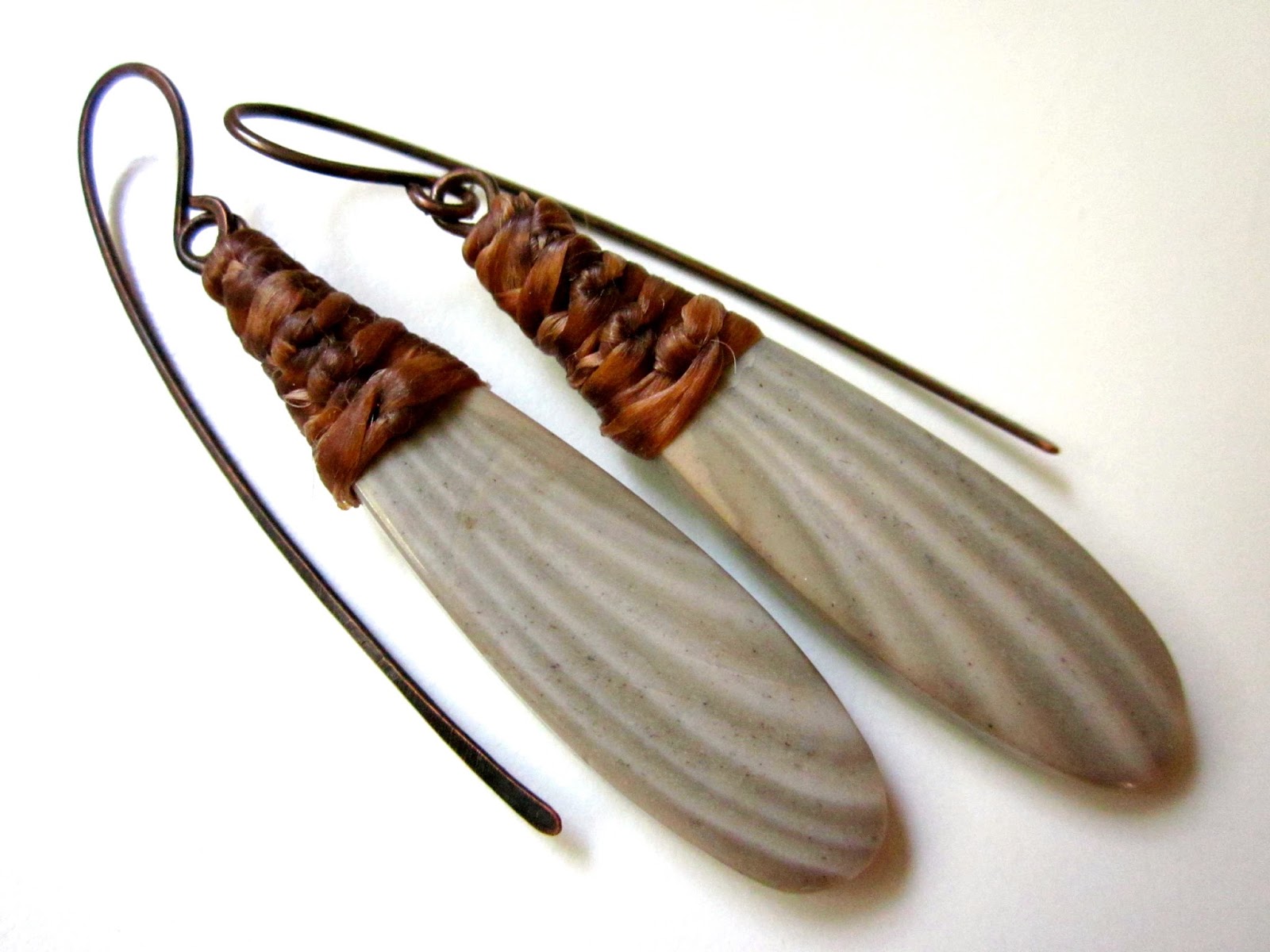 Earrings Everyday: Tangled Up In...Sinew?