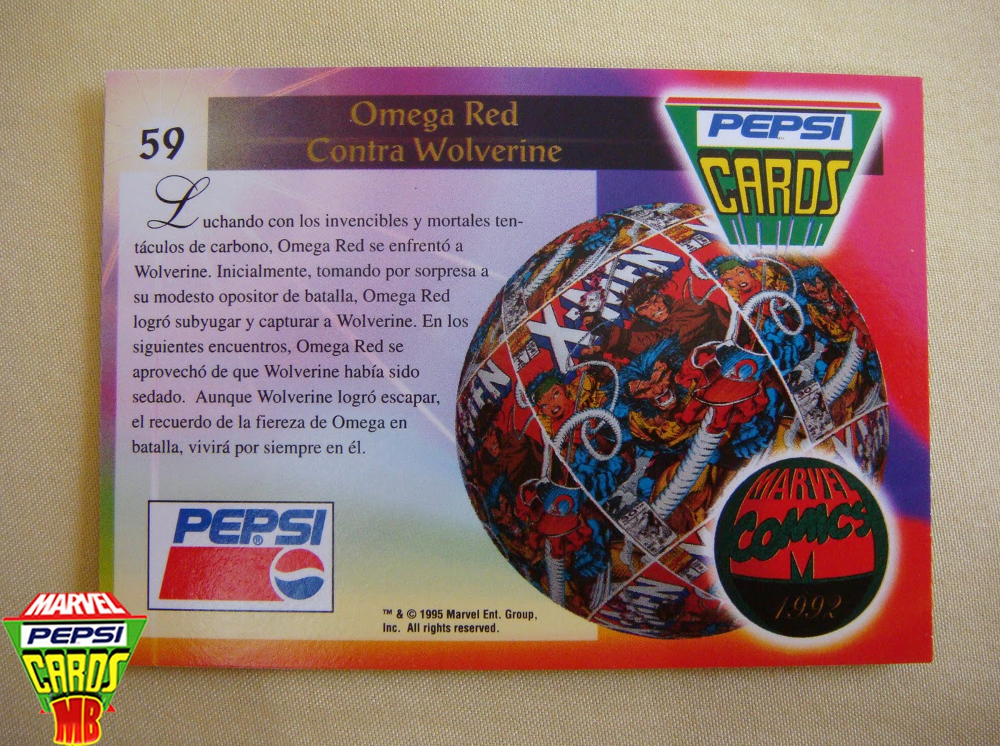 MarvelPepsiCardsMB: Marvel Pepsi Cards - PR - 1995 - 59 - Omega Red VS ...