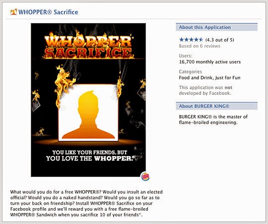 The "Whopper Sacrifice" - IMC campaign by Burger King