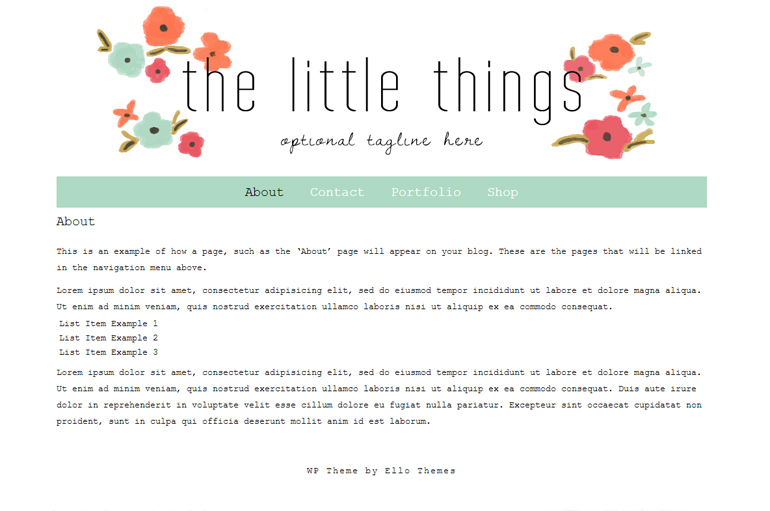Ello Themes: The Little Things Theme for Blogger & WordPress