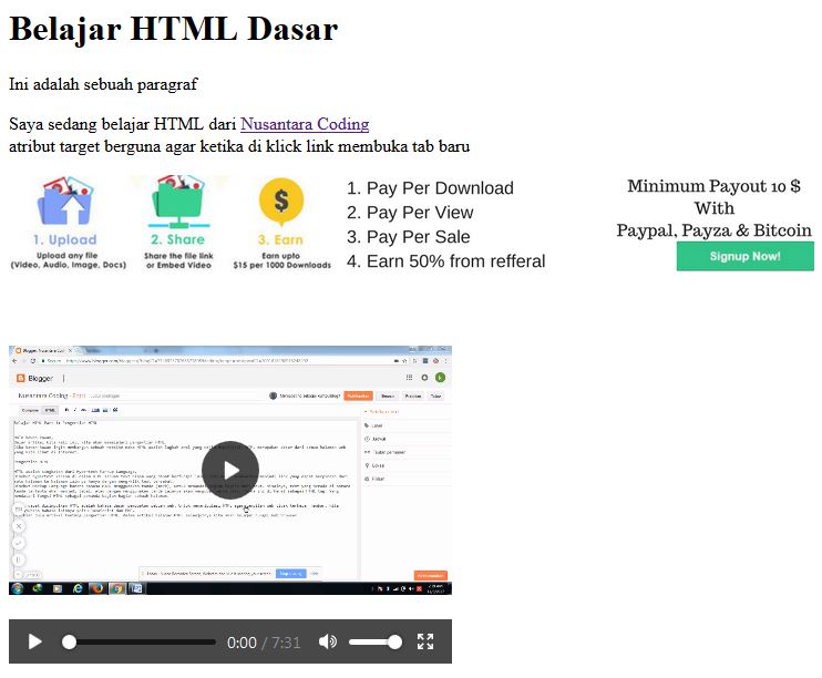 Belajar HTML Part 17: Tutorial HTML Dasar (Finish)