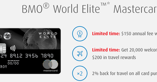First year free offer returns for the BMO Rewards World Elite ...