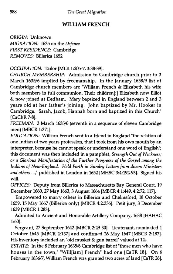 Turn the Hearts: The Great Migration Begins: William FRENCH and Elizabeth