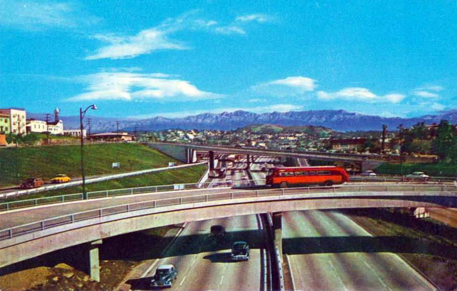 transpress nz: Los Angeles Harbor Freeway, early 1950s