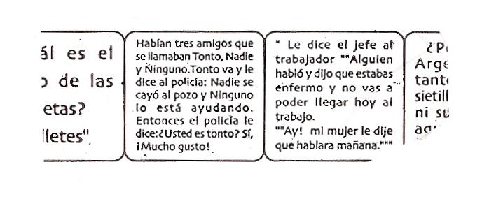 dicen que Nadie es perfecto: Chiste de Chiclín