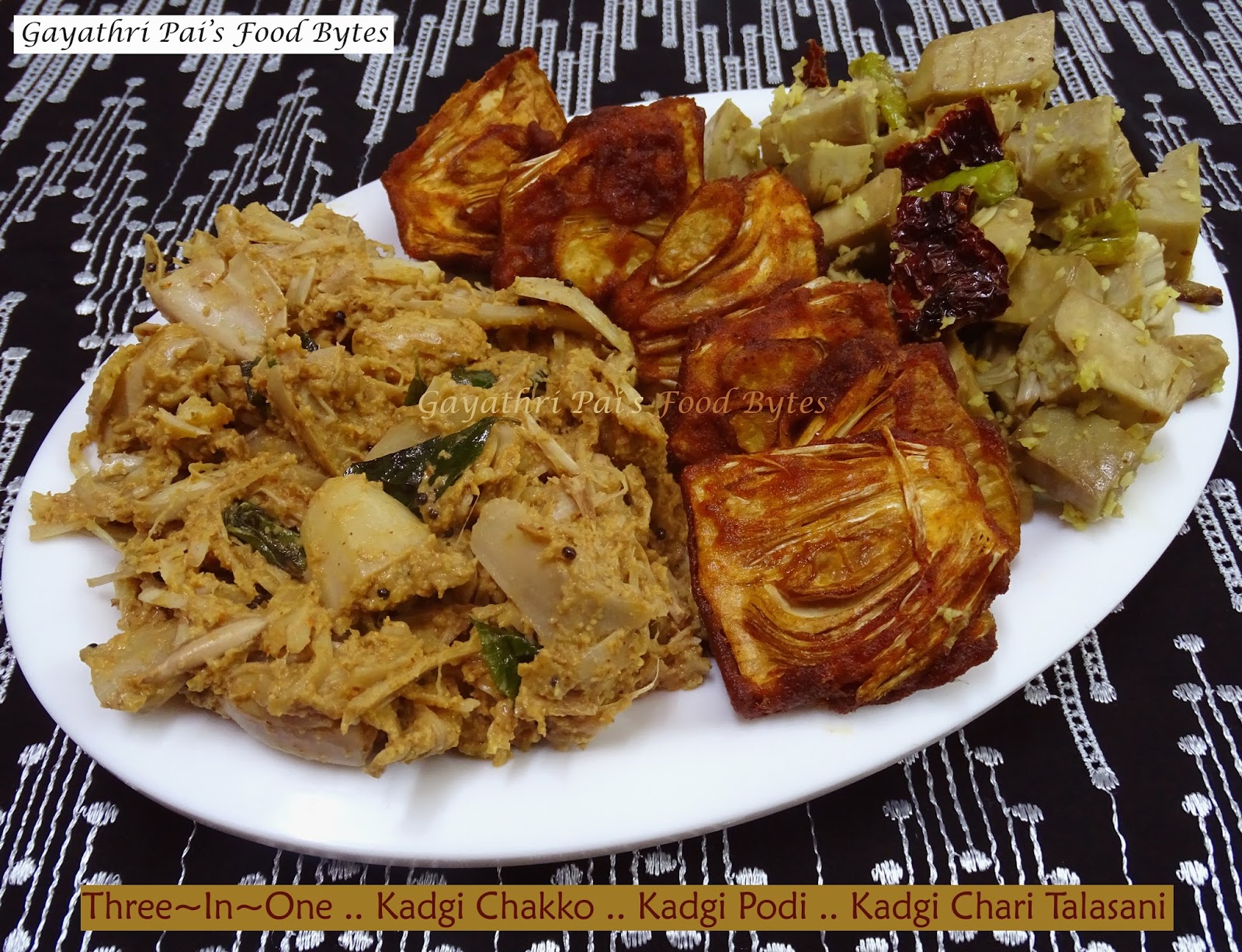 Gayathri Pai's Food Bytes: Kadgi (Raw Jackfruit) Chakko ~ Podi ~ Talasani.