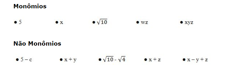 Monômios - O que é? - Definição | Matemática Genial