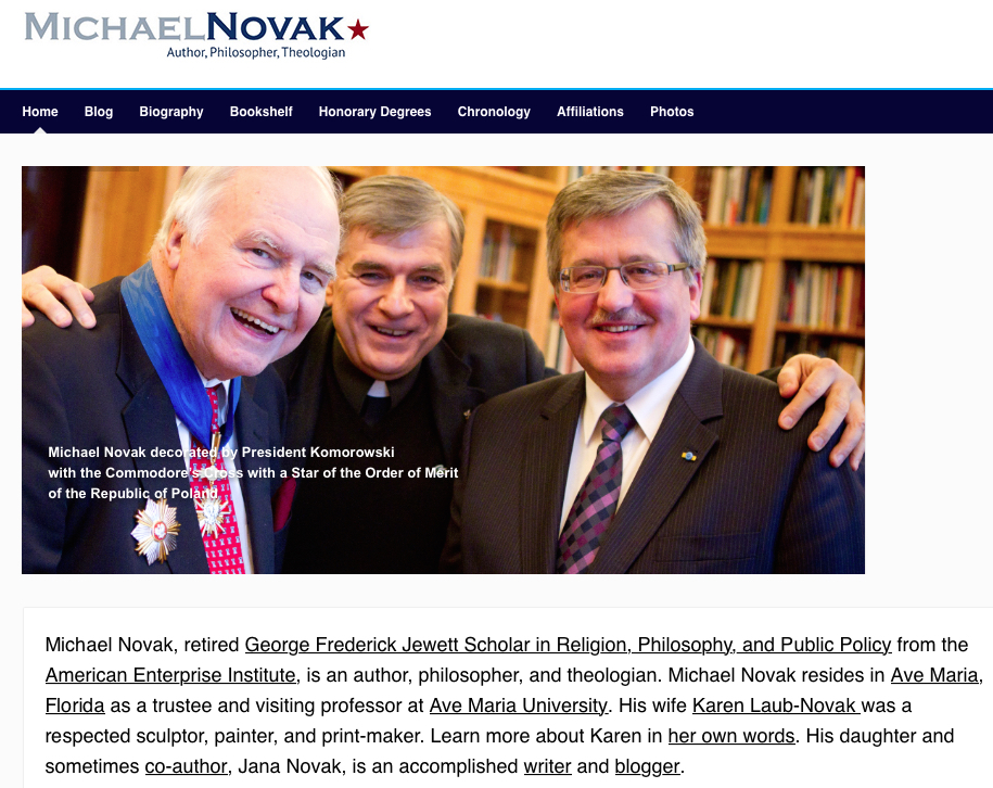 THE PLACE OF THE IDIOT: Big thinker Michael Novak, 83, has passed away ...