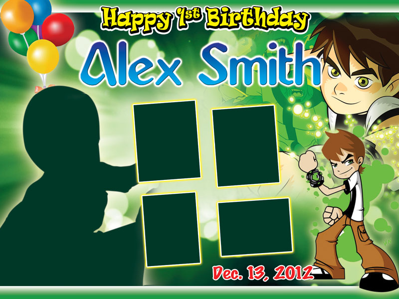 Ben 10, Disney Princess Birthday/Christening Layout | CustomizePrintShop