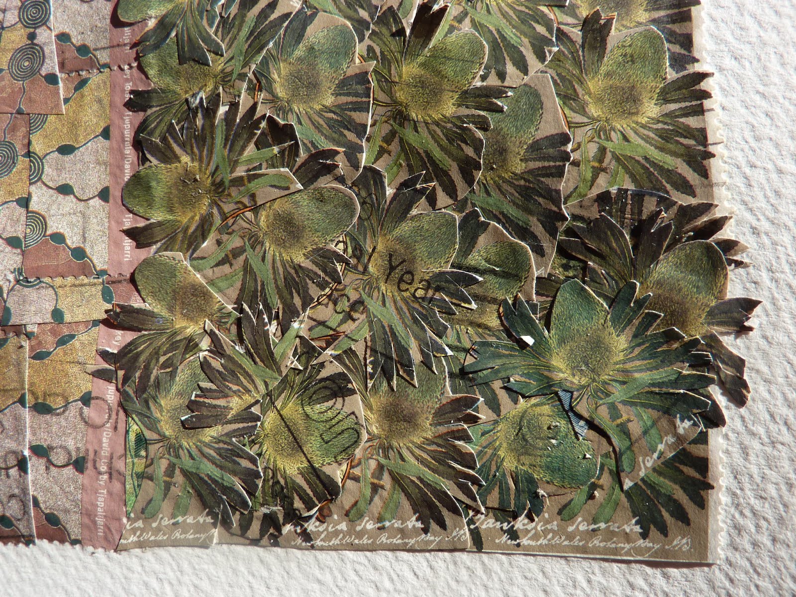 Rachel Markwick: Sir Joseph Banks - Banksia in stamp collage